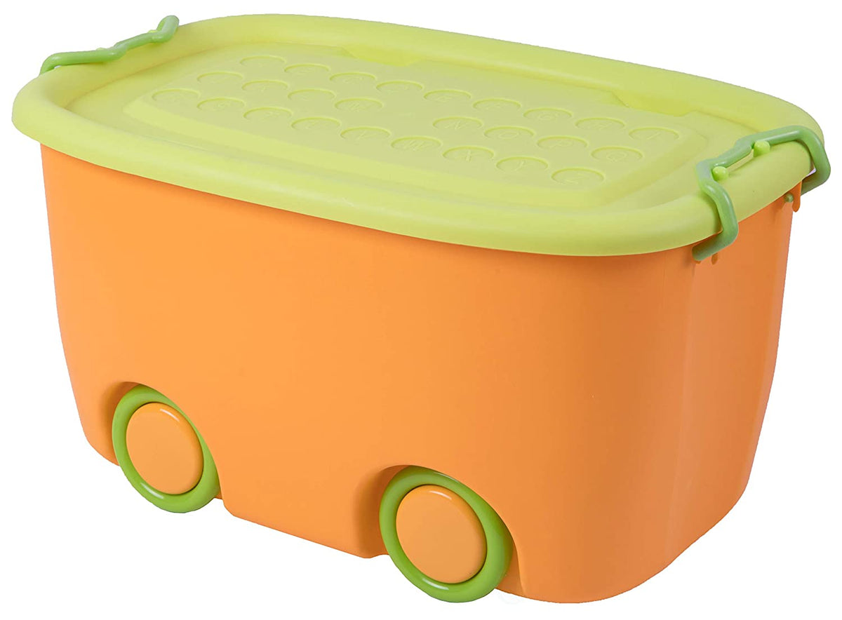 PARASNATH Rolling Storage Container Box (YellowGreen Colour)- 45 Litre ...